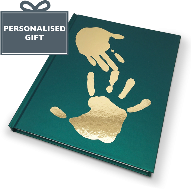 Download Personalised Foil Blocked Handprint Notebook PNG Image with No ...