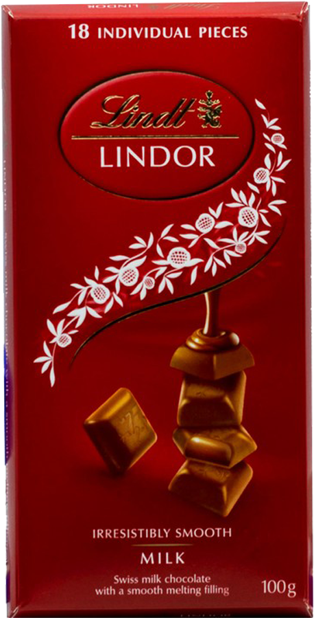 Download Lindt Lindor Milk Chocolate 100 Gm PNG Image with No ...