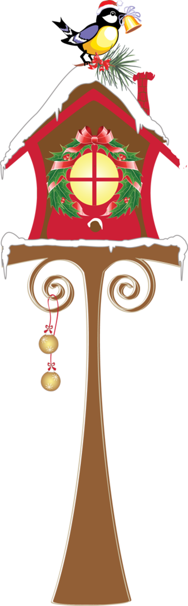 Download Bird House Clipart Primitive - Clip Art Bird House Christmas ...