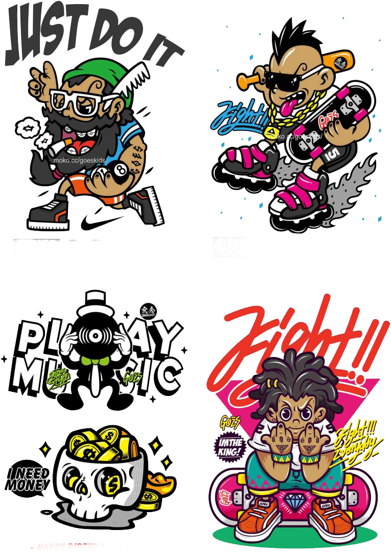 Download Drawn Graffiti Swag - Cartoon Hip Hop Graffiti Characters PNG ...