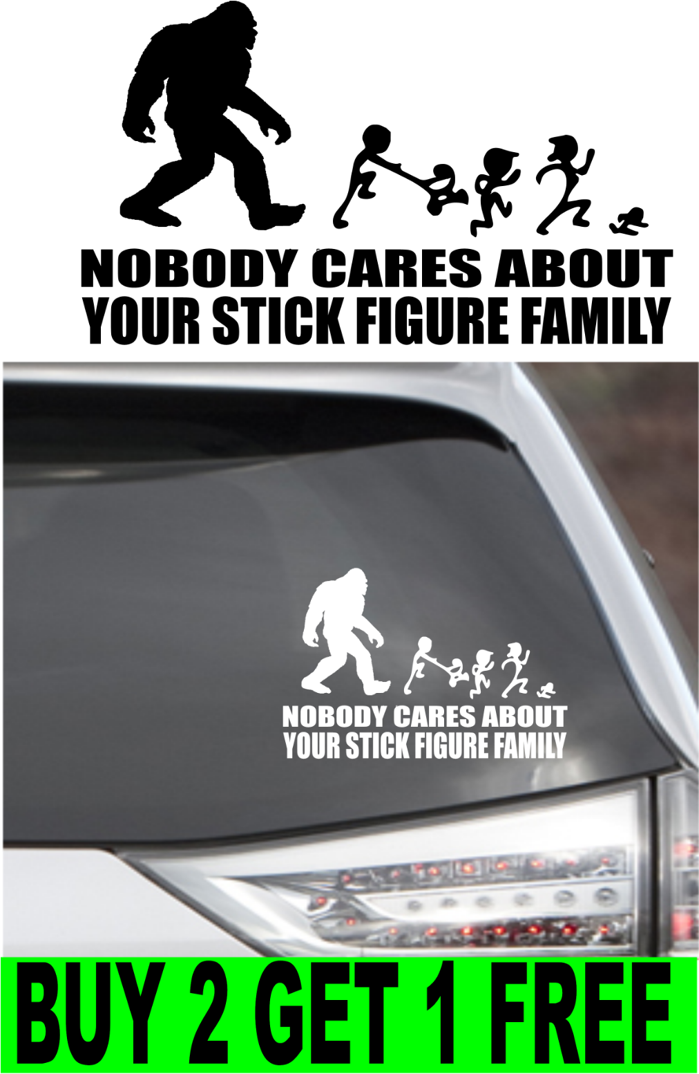 Download Nobody Cares About Your Stick Figure Family Sticker - Om In ...