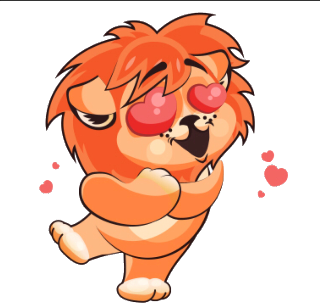 Freetoedit Sticker Stickers Lion Emojis Emoticon Happye - Cartoon Lion ...