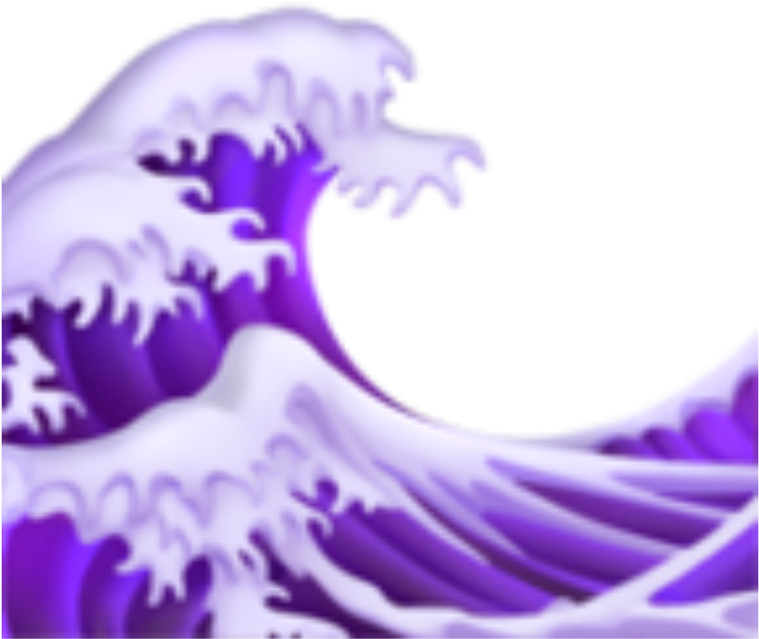 Download Purple Ocean Emoji Aesthetic Tumblr - Wave Emoji Transparent ...