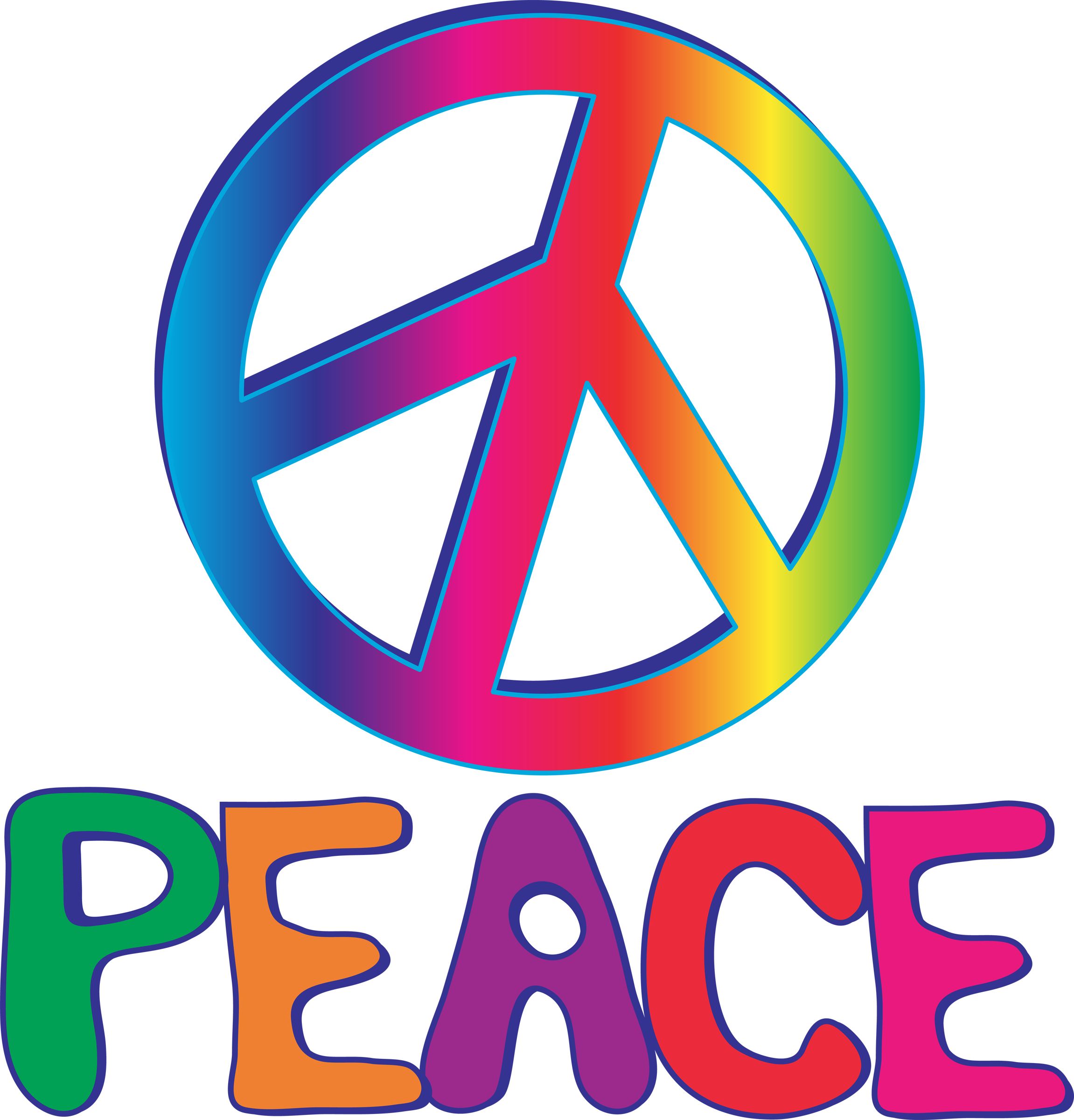 Download Illustration Of Peace Text With Peace Sign Vector Art, - El ...