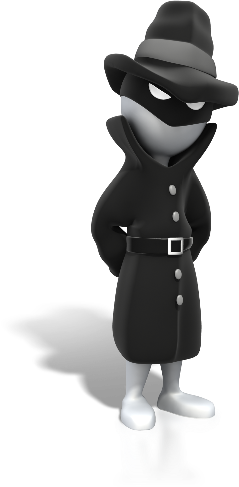Spy Standing Suspicious - 3d Stick Figure Spy - Free Transparent PNG ...