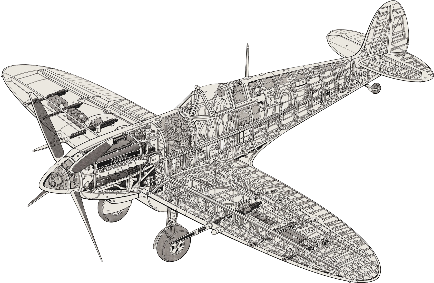 Download Surface View - Anatomy Of A Spitfire PNG Image with No ...