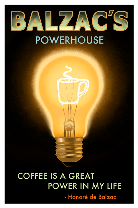 Download Balzac's Powerhouse Café Poster - Incandescent Light Bulb PNG ...