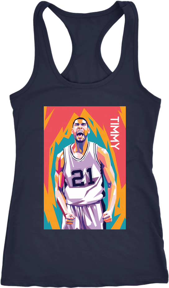 Download Tim Duncan Pop Art Racerback T-shirt - Shirt PNG Image with No ...