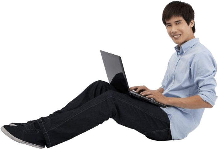 Download A Student On Laptop - Student With Laptop Png PNG Image with ...