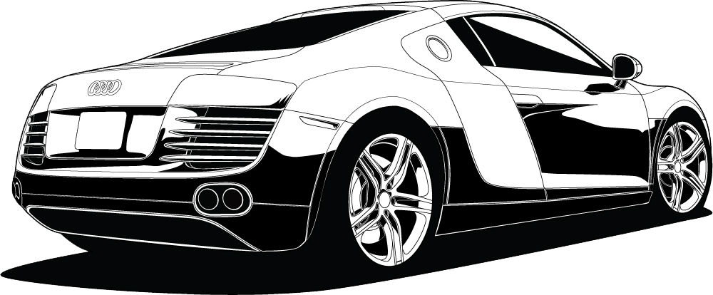1000 X 414 26 - Audi R8 Car Vector - Free Transparent PNG Download - PNGkey
