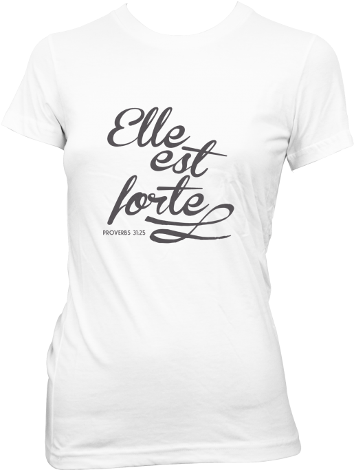 Download Elle Est Forte White Ladies T-shirt - Water Ski T Shirt PNG ...