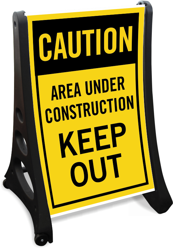 Area Under Construction Keep Out Caution Sidewalk Sign - Under ...