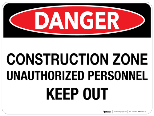 Construction Zone - Creative Safety Supply Pl20047 Danger ...