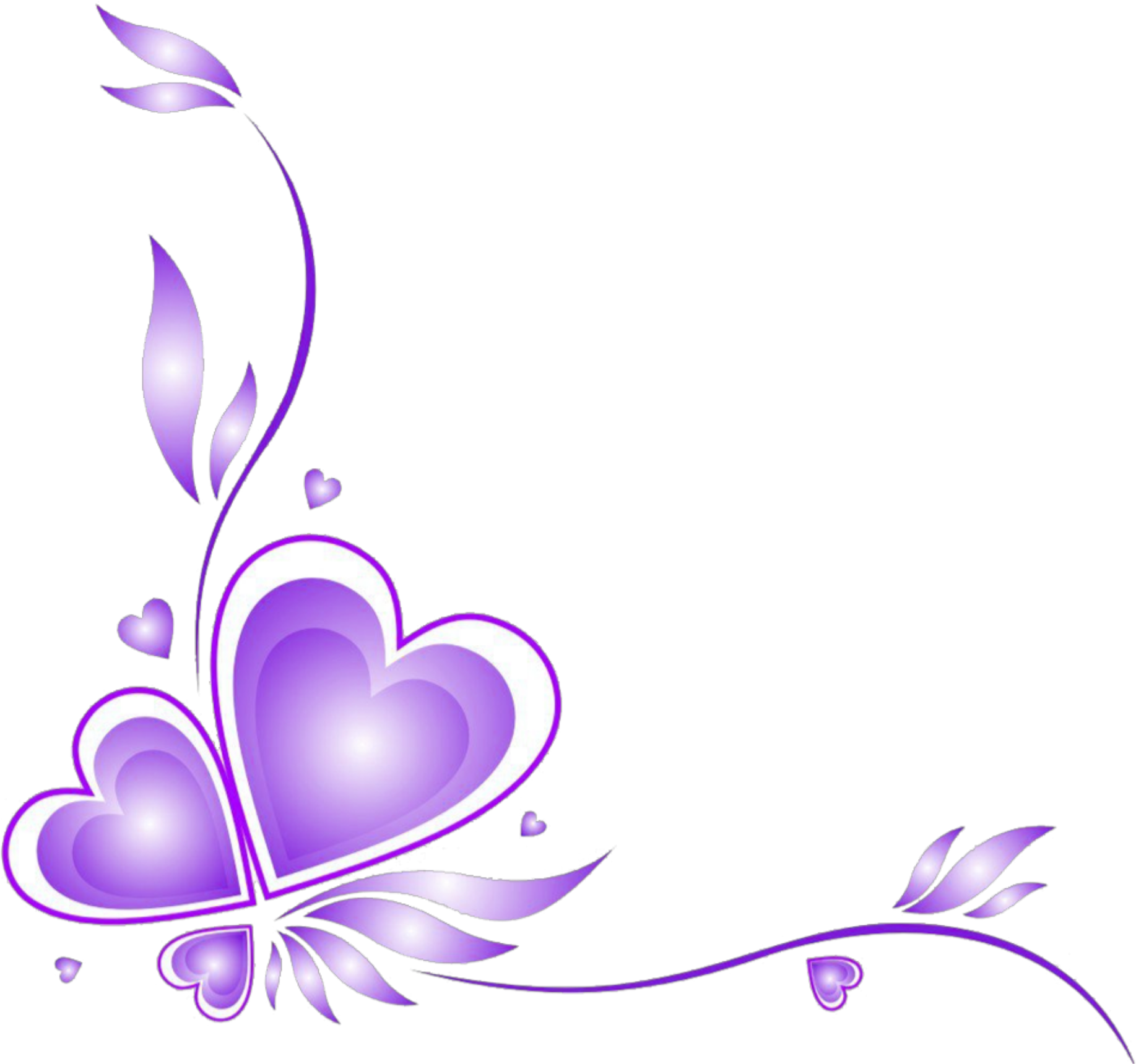 Mq Purple Love Hearts Heart Vector Border Borders - Pink Heart Border ...