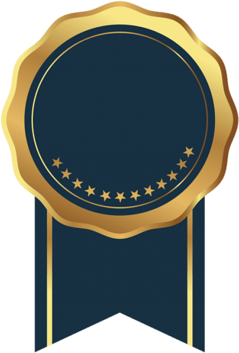 Free Png Download Seal Badge Gold Blue Transparent - Gold Badge ...