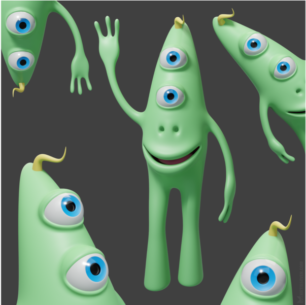 Download Bix The Friendly Alien Character PNG Image with No Background ...