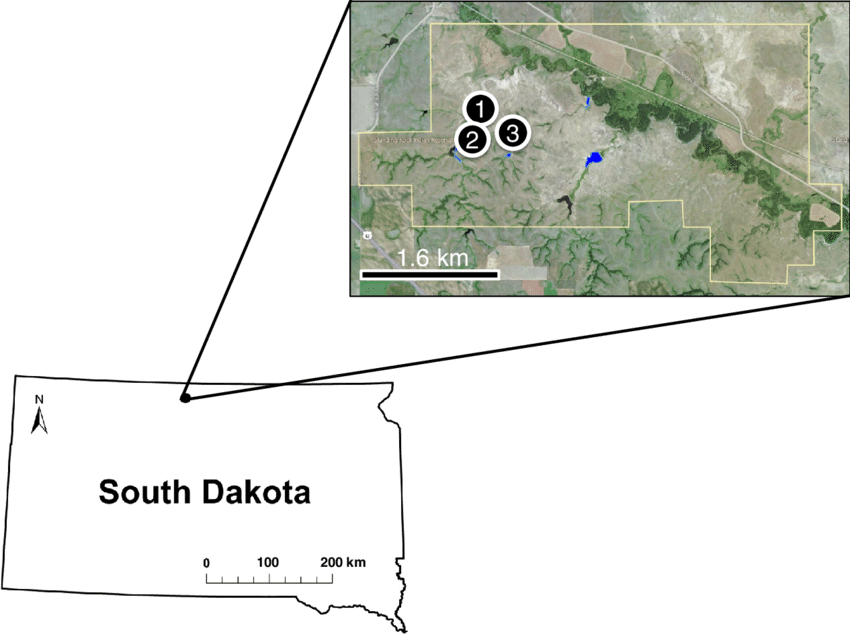 Download Research Ranch Location In South Dakota And Study Site - Map ...