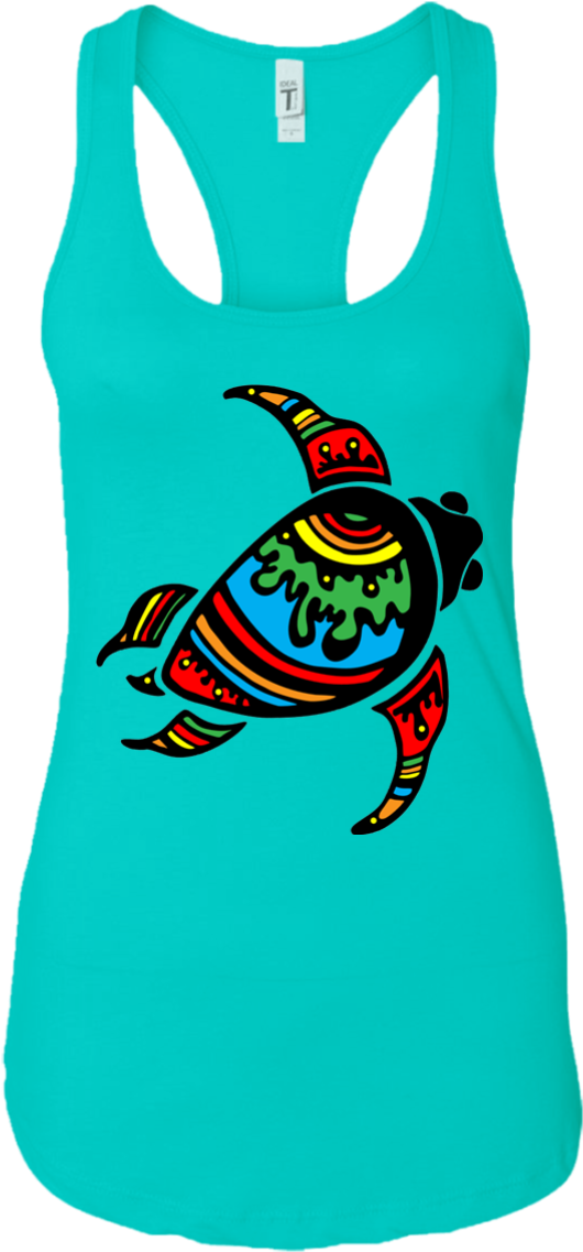Download Color Splash Turtle Ladie's Shirts - Active Tank PNG Image ...