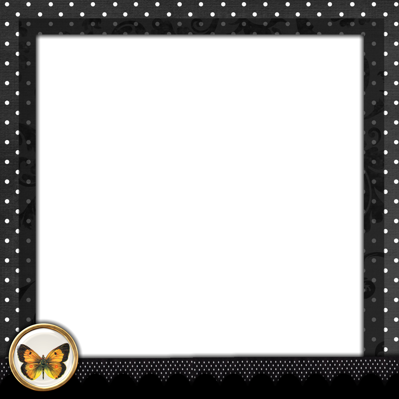 Download Black Polka Dot Border - Poke Dot Frame Transparent PNG Image ...