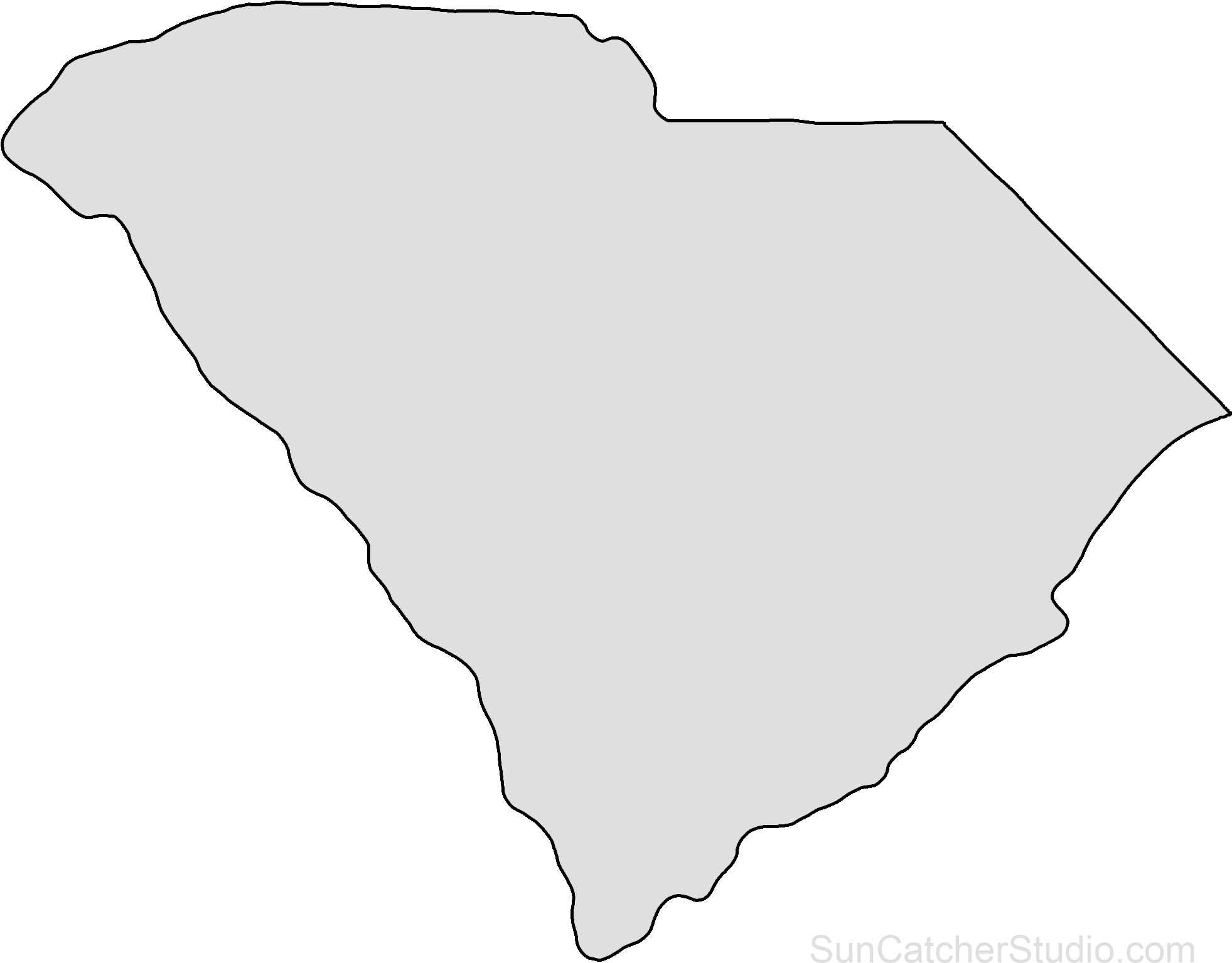 South Carolina Map Outline Png Shape State Stencil - South Carolina ...