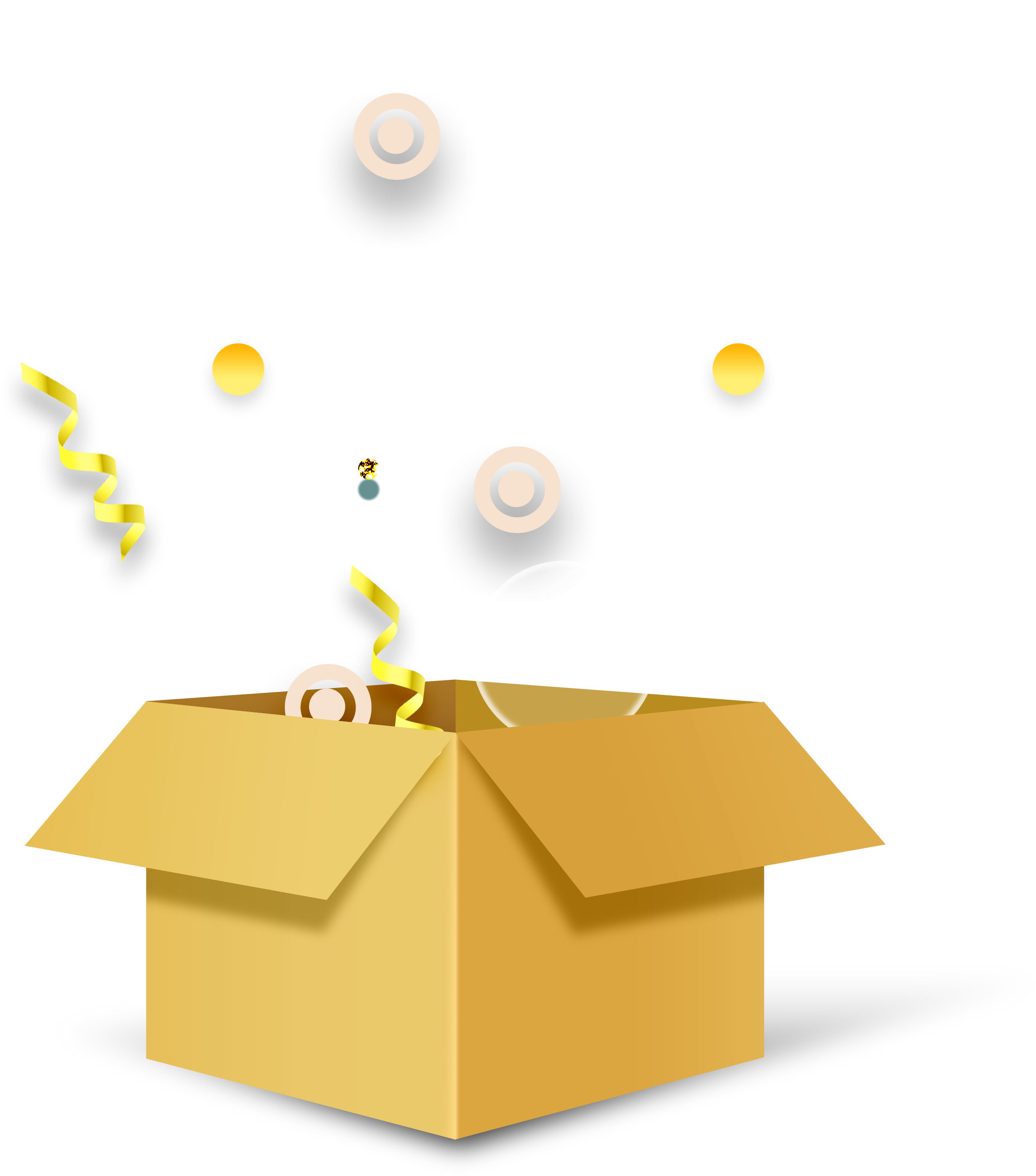 Hand Painted Cartoon Yellow Gift Box Decoration Vector - Cartoon - Free ...