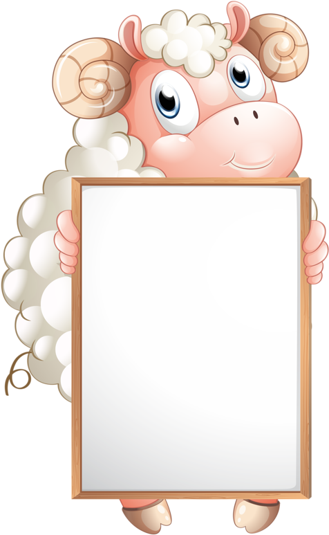 Sheep With Blank Sign - Animals Name Tag - Free Transparent PNG ...