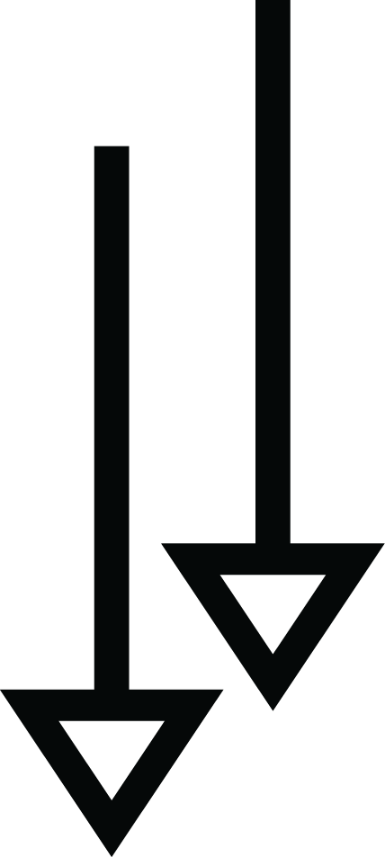 Download Double Down Arrow With White Triangle PNG Image with No ...