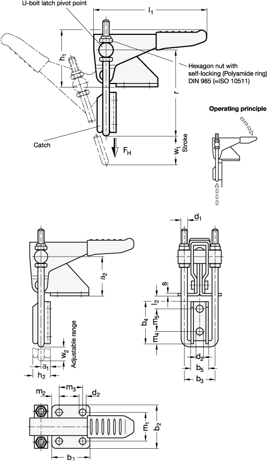 Zoom Stainless Steel Vertical Latch Type Toggle Clamps - Steel - Free ...