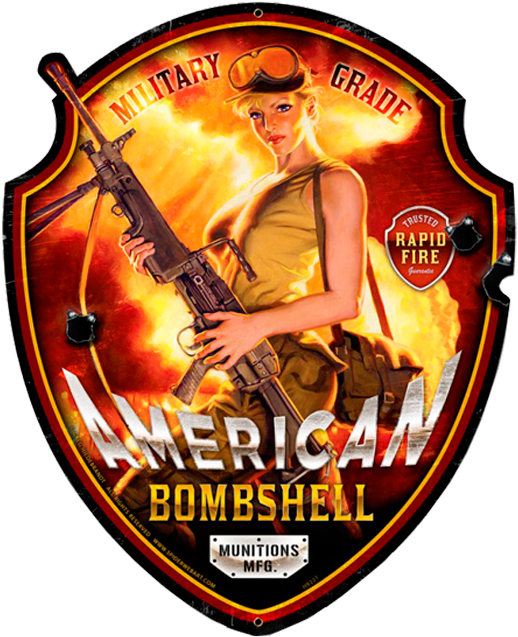 Download Vintage Tin Sign - Pin-up Model PNG Image with No Background ...