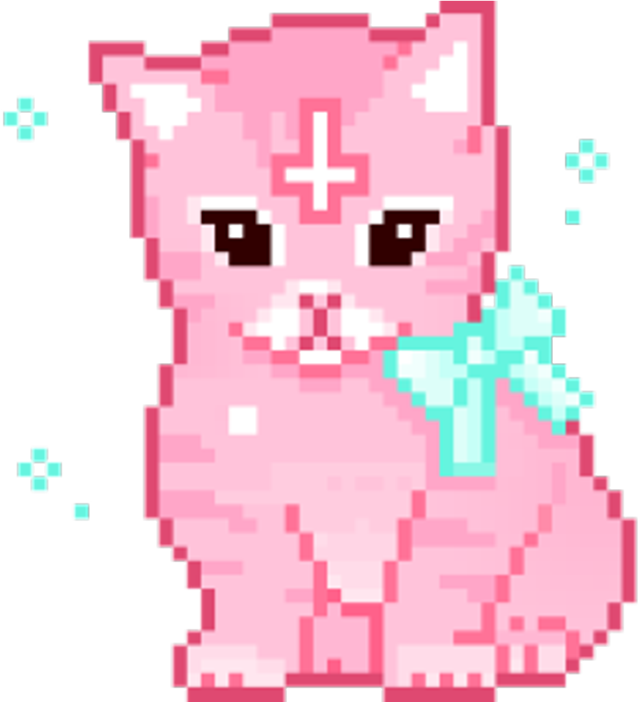 Download Tumblr Sticker - Pink Cat Pixel Art PNG Image with No ...