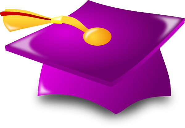 Purple Graduation Cap Clipart - Purple And Yellow Graduation Cap - Free ...