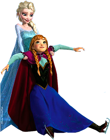 Download Elsa Holding Anna - Frozen Elsa And Anna Ice Skating PNG Image ...