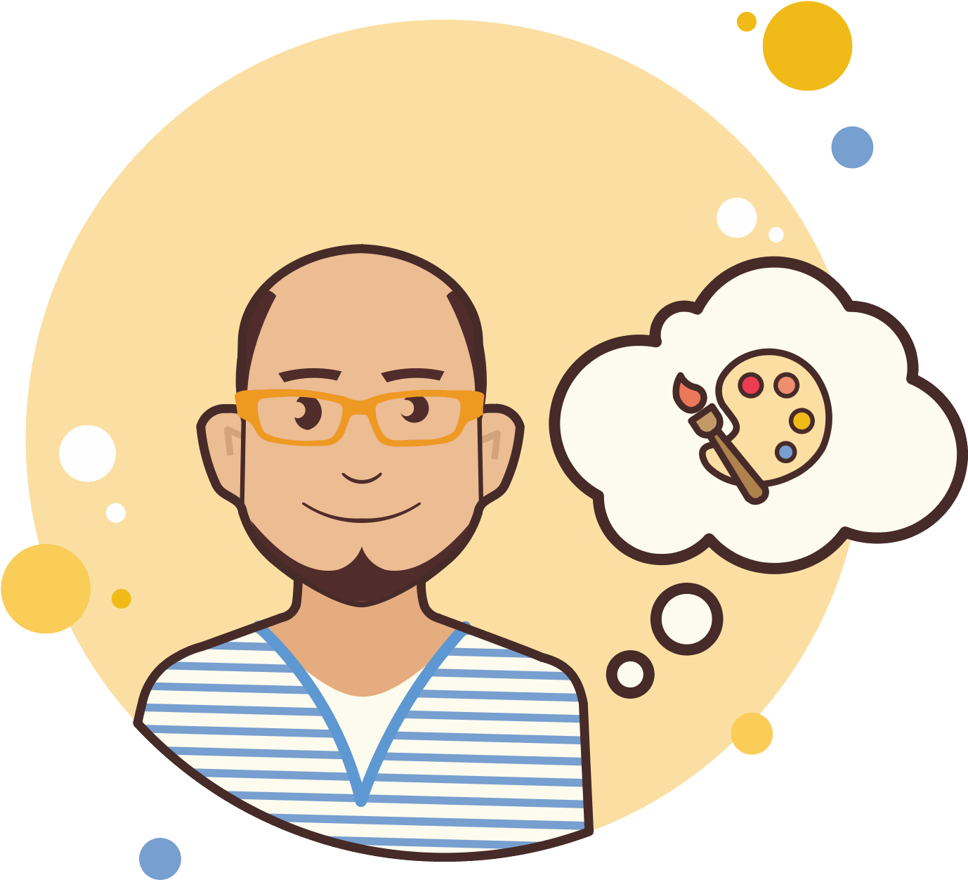 Download Bald Man With Art Palette Icon - Hello Kitty PNG Image with No ...