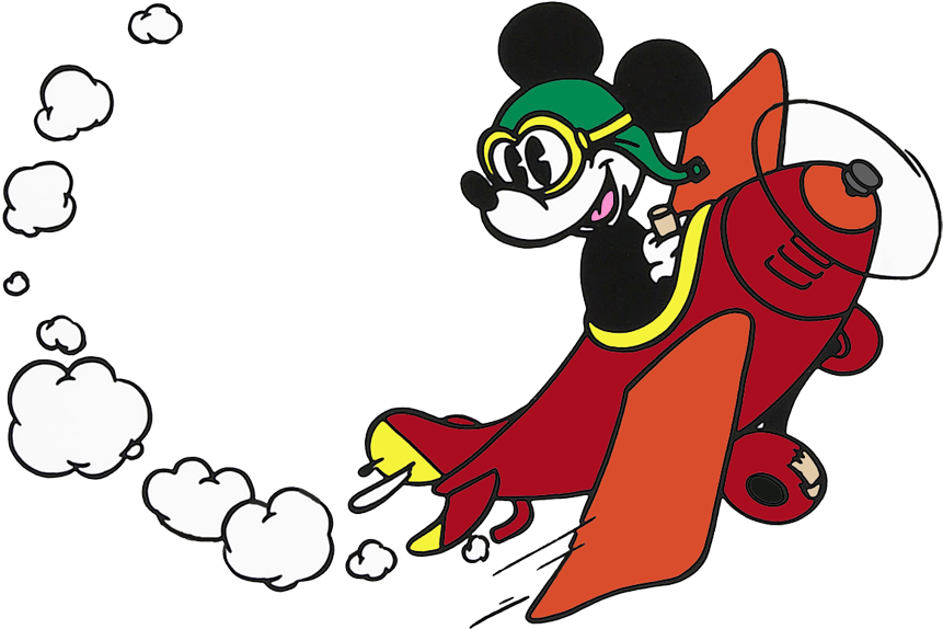 Download Pilot Clipart Mickey - Mickey Mouse Flying A Plane PNG Image ...