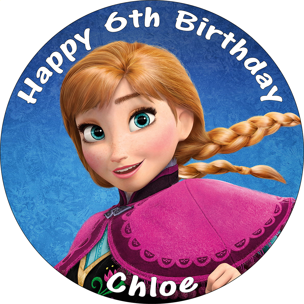 Download Disney Frozen Round Cake Topper PNG Image with No Background ...