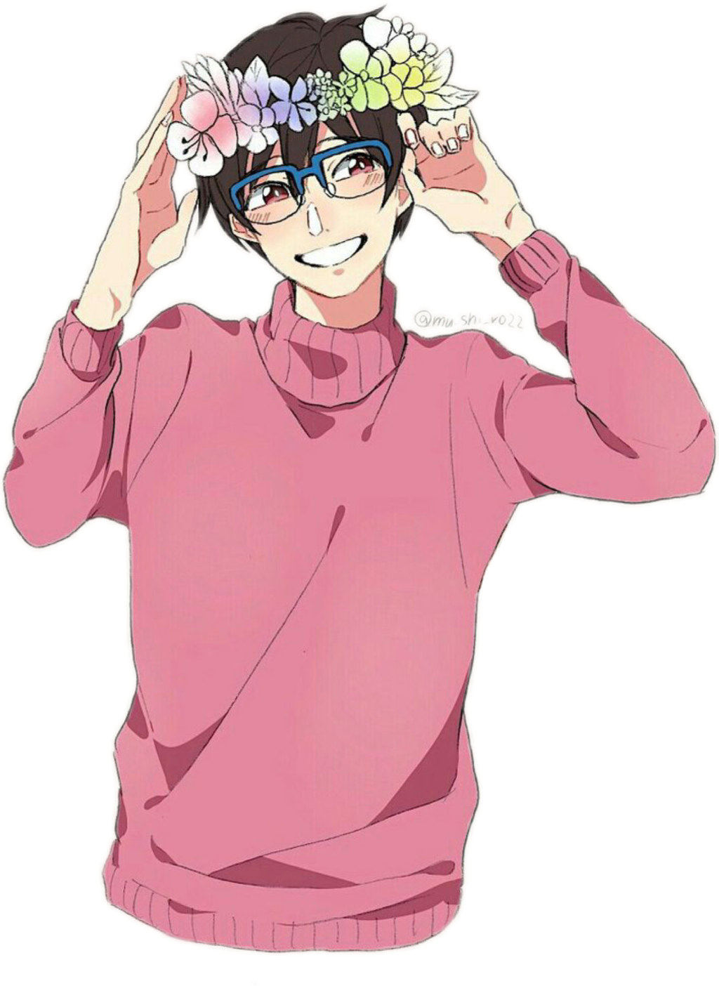 Download Yuri Sticker - Yuuri Katsuki Pink PNG Image with No Background ...