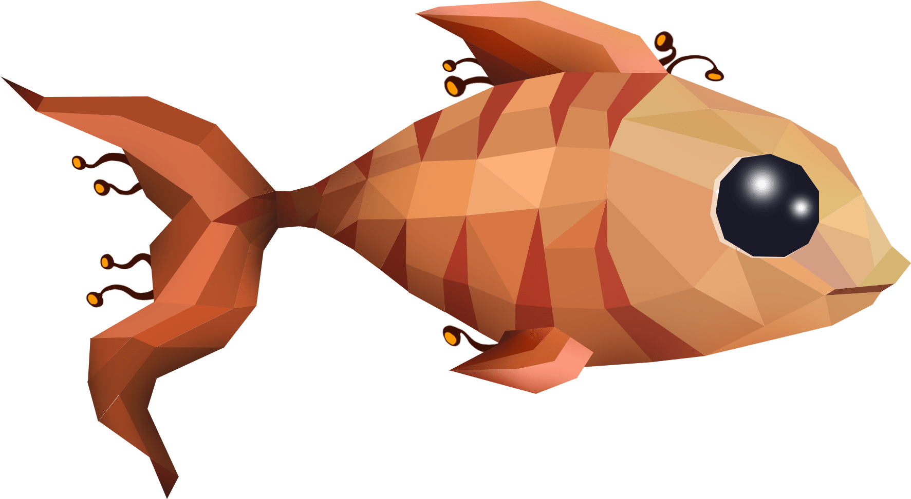 Golden Acid Fish - - Fish 2d Png - Free Transparent PNG Download - PNGkey