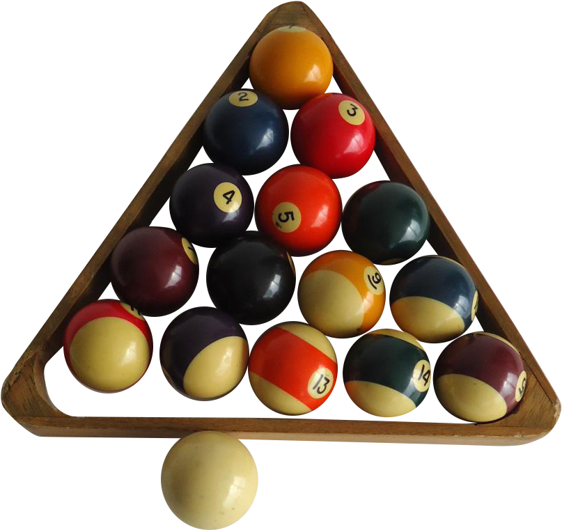Download Vintage Billiards Pool Balls With Wooden Rack On Chairish ...