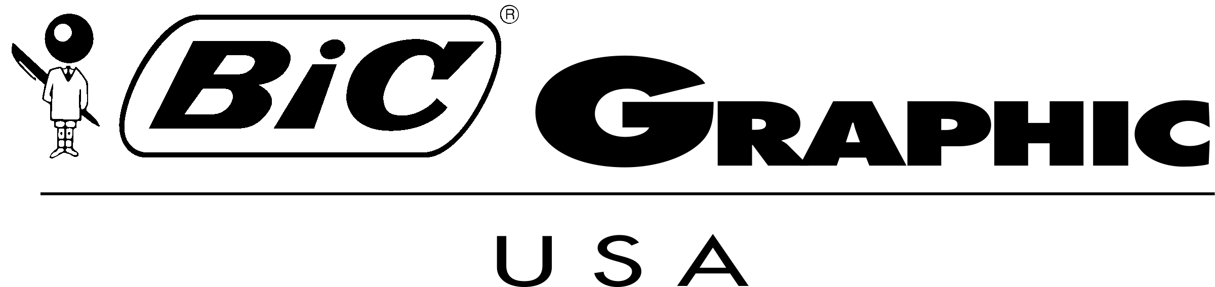 Download Bic Graphic Usa Logo Black And White - Circle PNG Image with ...