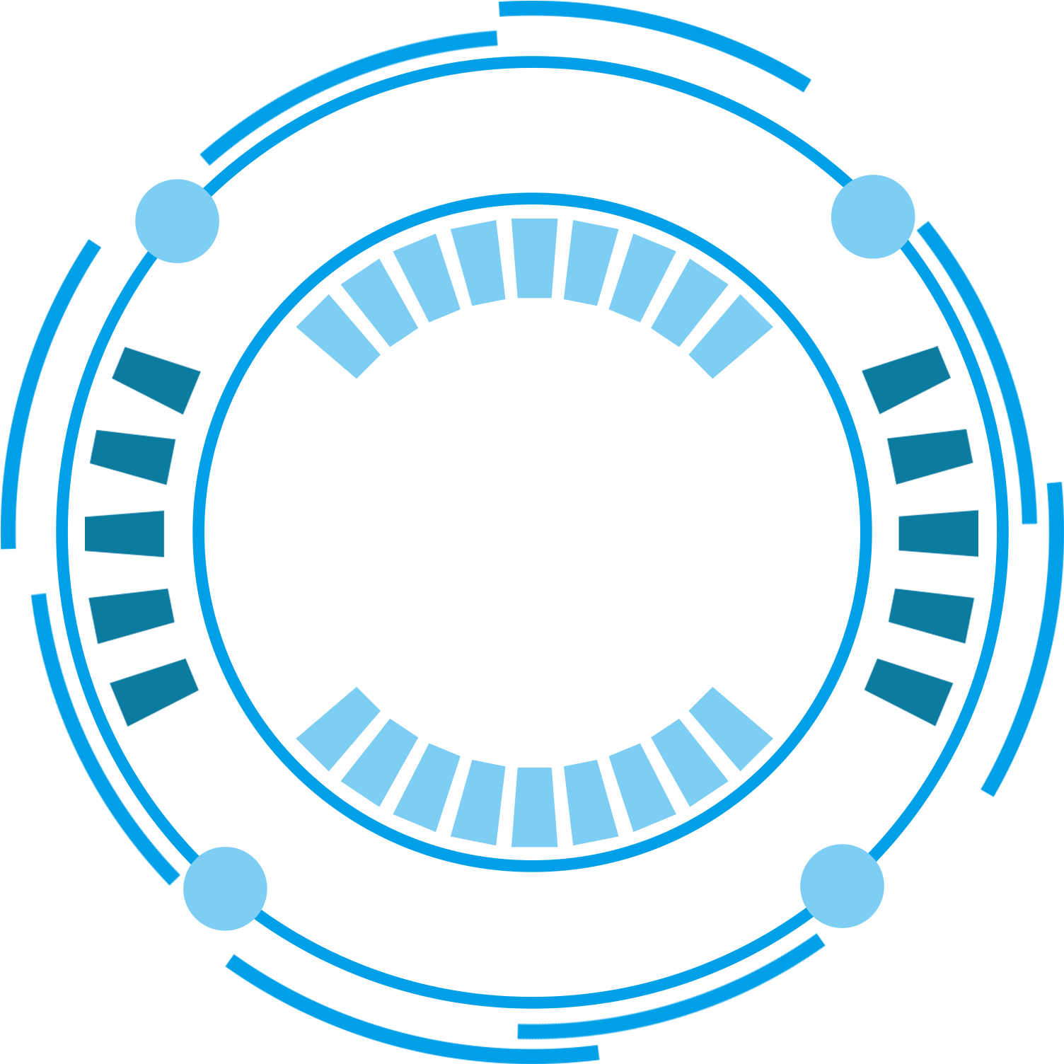 Download Borda De Tecnologia Azul Futurista Moldura Redonda Express