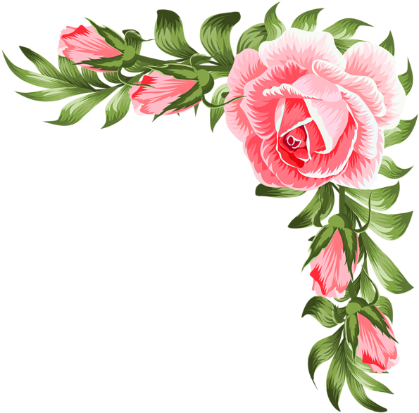 16121054 16121035 Rose Corner Decoration Png Clip Artc - Floribunda ...