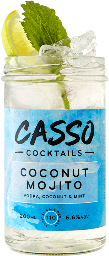 Download Casso Coconut Mojito Jam Jar Cocktail Glass 200ml 12x - Casso ...