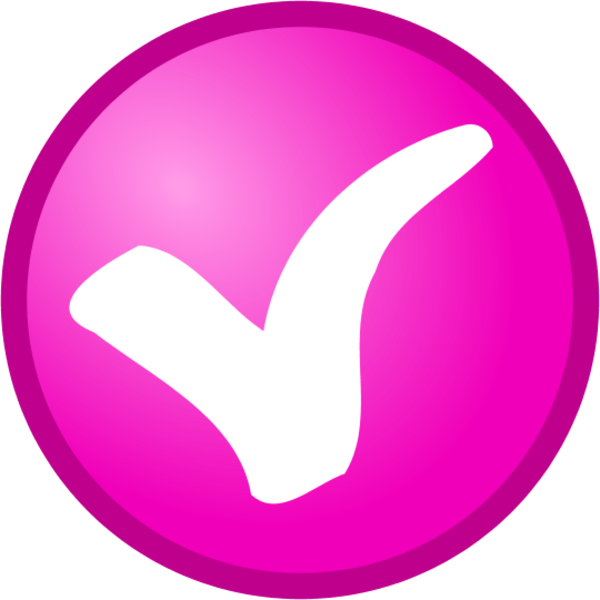 Download Check Mark In A Round Button Vector Clip Art - Small Pink ...