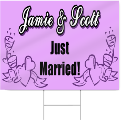 Just Married Sign - Just Married Sign Images Png Purple - Free ...