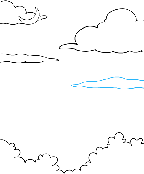How To Draw Night Sky - Drawing Image Of Sky - Free Transparent PNG ...