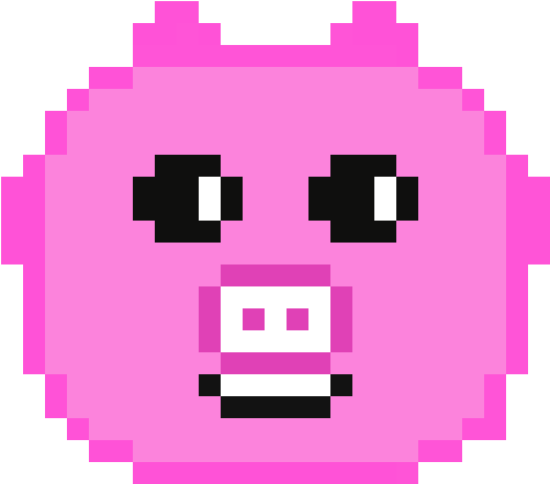 Download Cute Piggy - Angry Face Pixel Art PNG Image with No Background ...