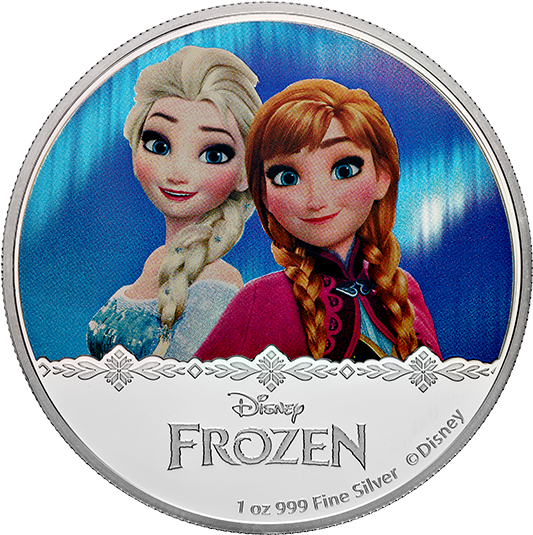 Pure Silver Coloured Coin Frozen - Pure Silver Coin Disney Princess ...