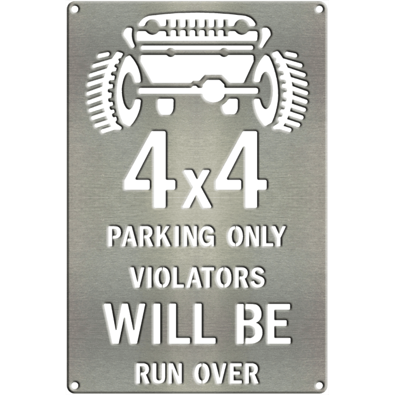 Download 4×4 Parking Only Run Over Metal Sign W/ Color Options - Emblem ...