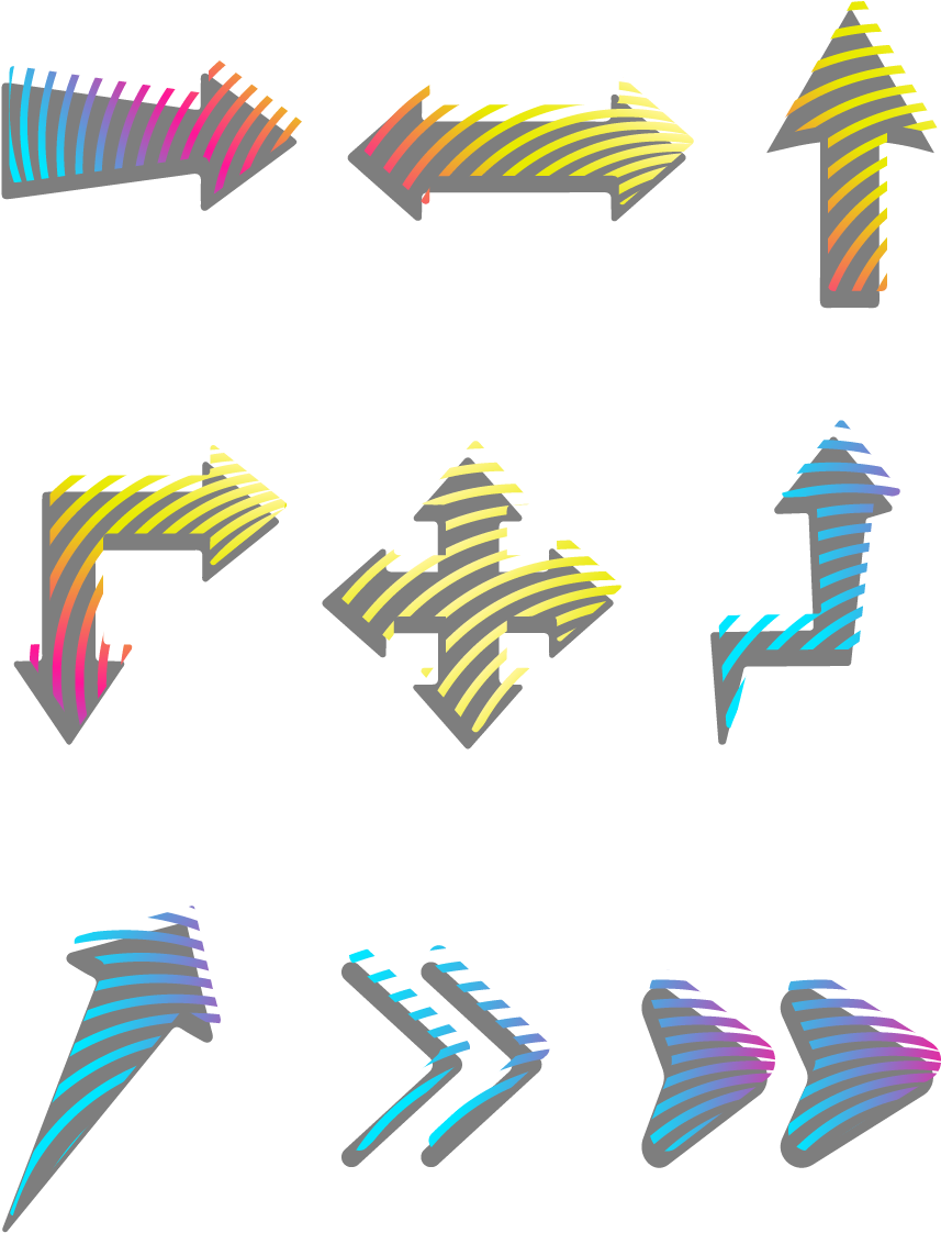 Blue Yellow Cool Arrow Png And Vector Image - Free Transparent PNG ...