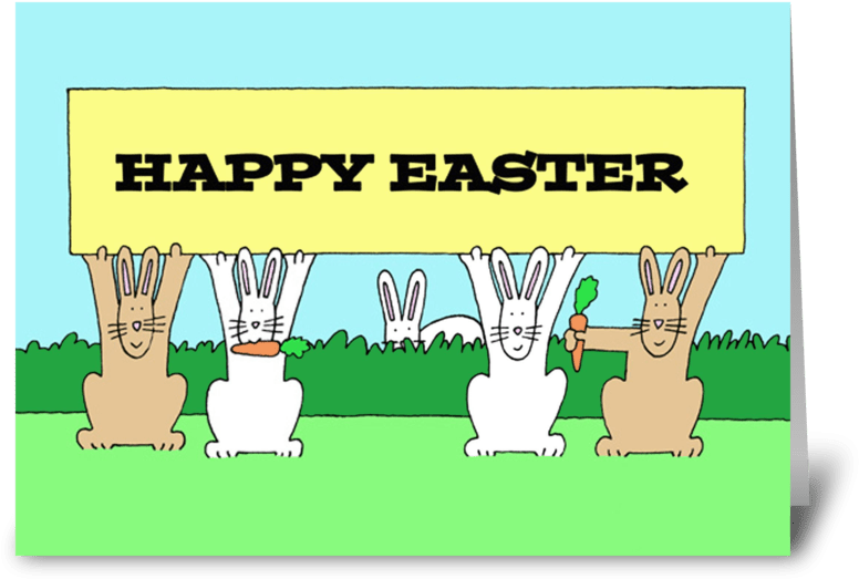 Download Happy Easter Fun Bunnies With Carrots - Easter PNG Image with ...
